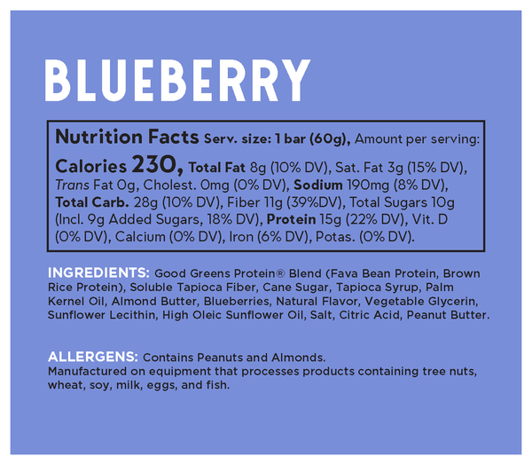 good! snacks blueberry plant based protein bar